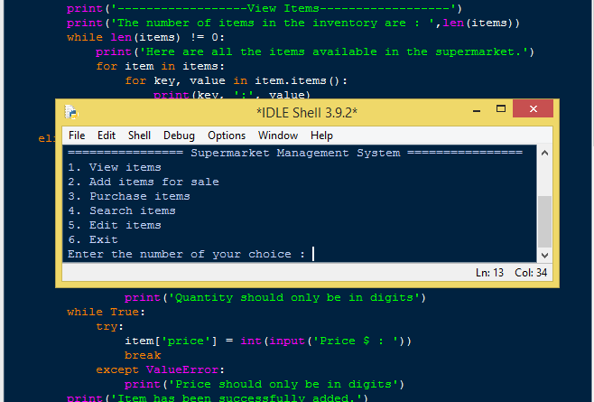 Simple Supermarket Management System In Python Free Source Code